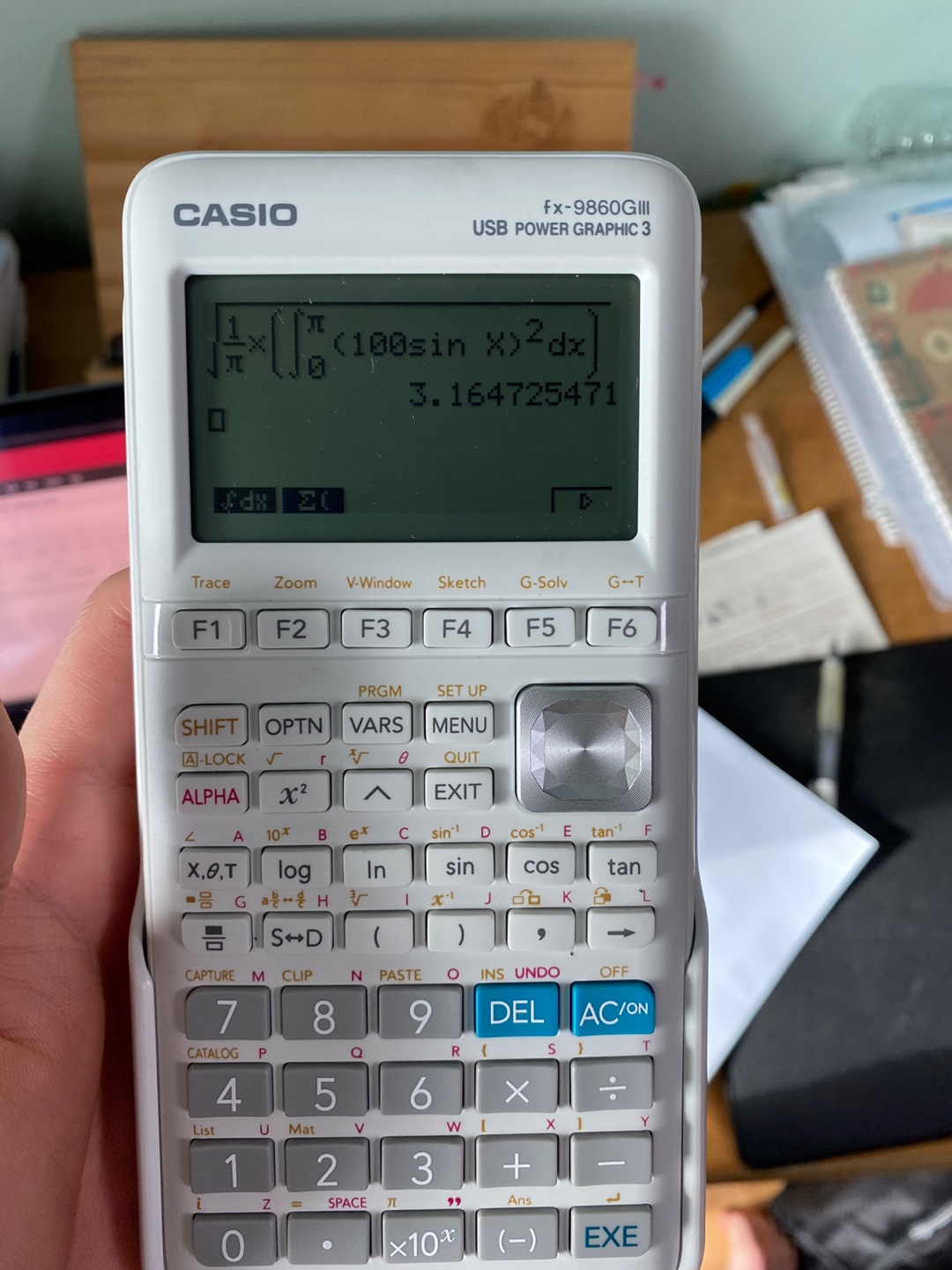 [fx-9860G] 정적분 계산값이 다르게 나옵니다.